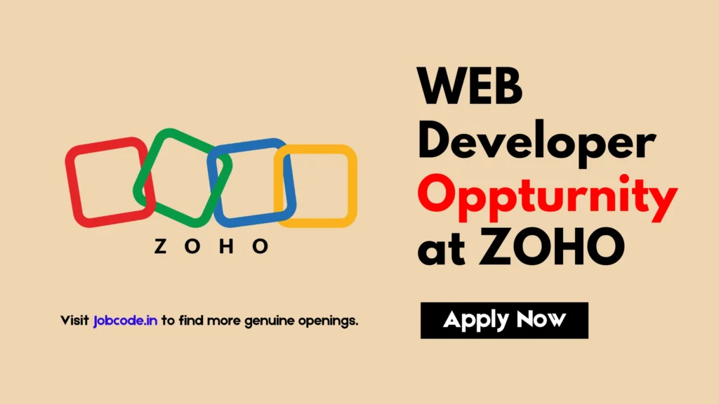 Web Developer Job at Zoho Corporation – Full-Time Role in India - Jobcode